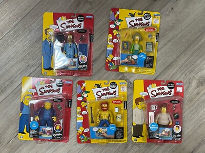 THE SIMPSONS FIGURE LOT OF 5 WORLD OF SPRINGFIELD INTERACTIVE NIB MOC ...