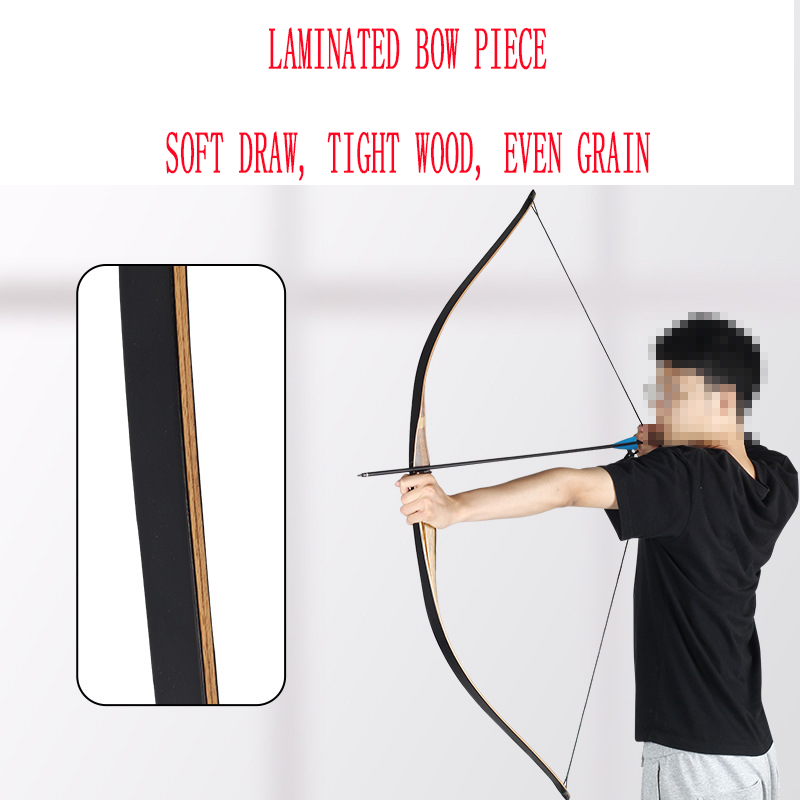54" Archery Wooden Bow 20-35lb Traditional Longbow Recurve Bow Hunting ...