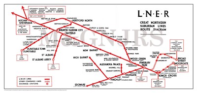 LNER Great Northern Suburban Lines Route Diagram | eBay UK