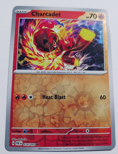 Charcadet Paldean Fates 014/091 Pokemon TCG Card - (Rev Holo) - Ships ...
