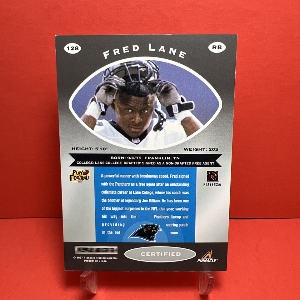 1997 Pinnacle Certified Fred Lane #128 Rookie RC EX | eBay