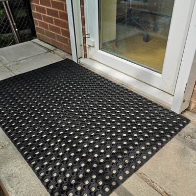 Door Mat Heavy Duty Rubber Non-Slip Weatherproof Entrance Safety Mats ...