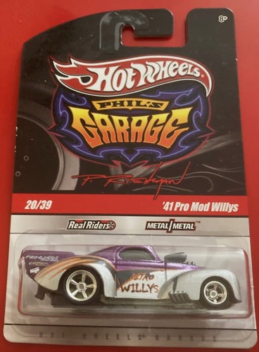 Hot Wheels CHASE w/INITIALS PHIL'S GARAGE '41 PRO MOD WILLYS 20/39 REAL ...