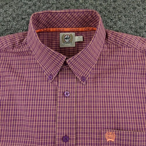 Cinch Shirt Mens Medium Red Western Cowboy Ranch Rodeo Casual Business ...