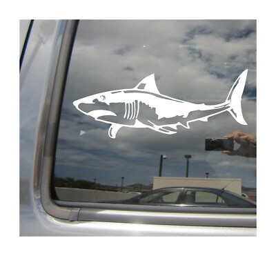 Great White Shark - Auto High Quality Window Wall Vinyl Decal Sticker ...