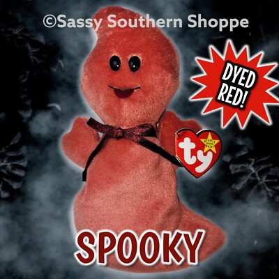 1995 SPOOKY Halloween GHOST *CUSTOM HAND-DYED RED* Ty® Beanie Babies | eBay