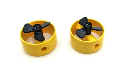 LEGO 2 x part 41531 YELLOW Technic Cylinder 4x4 with Black Propeller ...