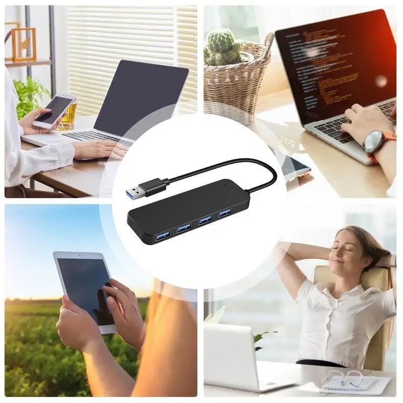 4 Port USB 3.0 Splitter Multi Adapter 5Gbps High Speed For PC Desktop ...