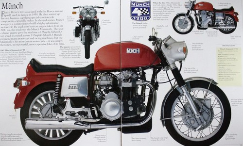 Munch Mammoth Motorcycle Bike Picture Info Sheet Out of Print Wall Art ...