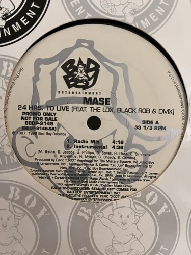 MASE - 24 HOURS TO LIVE 12" Vinyl Record RARE 1998 - THE LOX + DMX ...