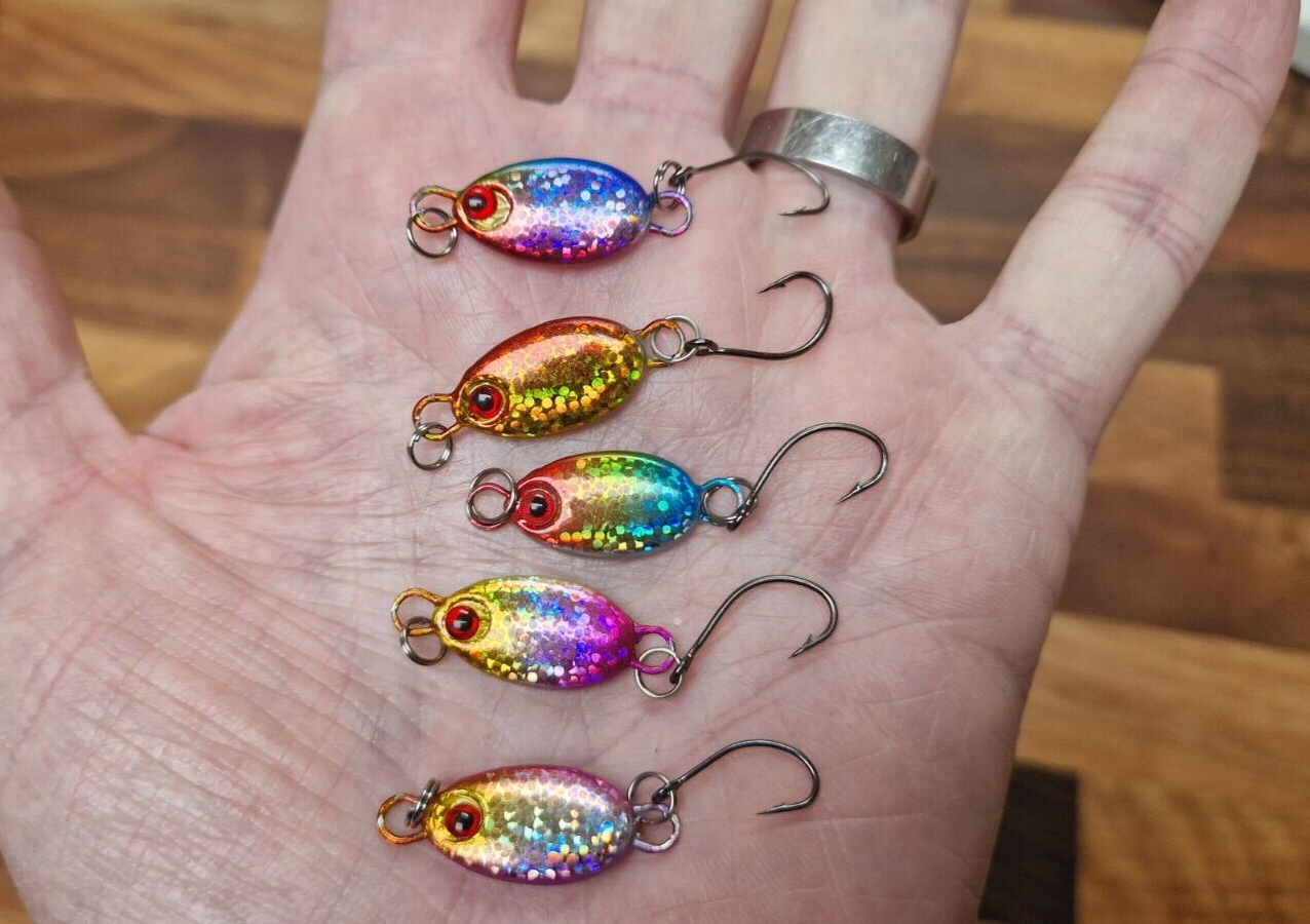 5 x 5g Mini metal fishing lure spoon spinners single hook Trout Perch ...