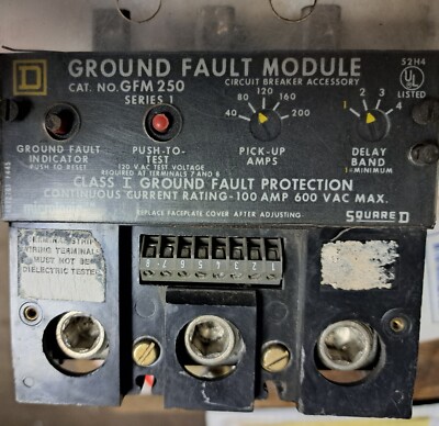 Square D Ground Fault Module GFM250 100 amp 600 volt 3 pole Series 1 | eBay