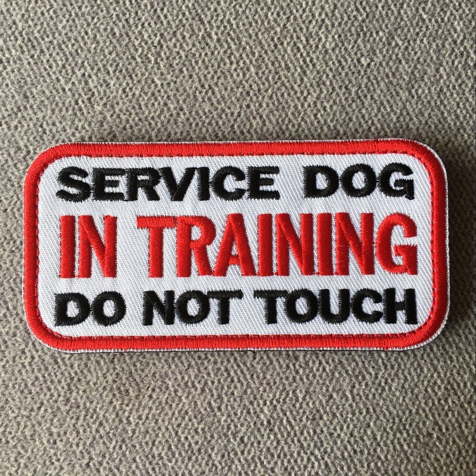 Embroidered ASK TO PET SERVICE DOG Track Paw Hook Loop Patch Fastener ...