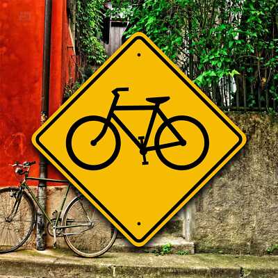 BICYCLE CROSSING SIGN - Aluminum Saftety Plaque - Bike Shop Decor ...
