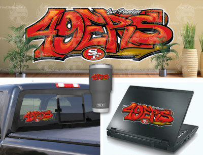 San Francisco 49ers Graffiti Vinyl Vehicle Car Laptop Yeti Sticker ...
