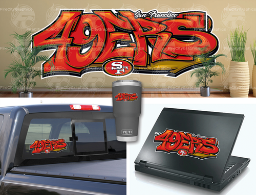 San Francisco 49ers Sticker Decal Graffiti Car Truck Window Wall Laptop ...