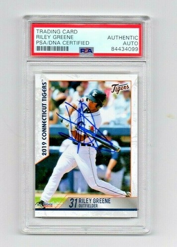 Riley Greene autograph signed 2019 Connecticut Tigers baseball card PSA ...