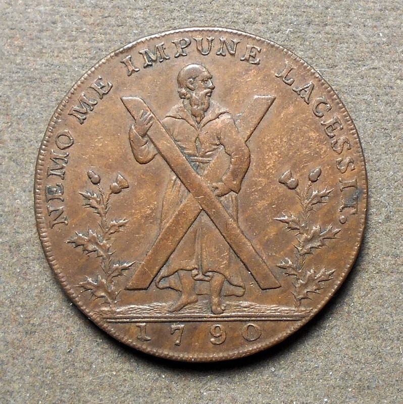 1790 Scotland Halfpenny Lothian-23 Edinburgh Conder Token xf+, copper ...