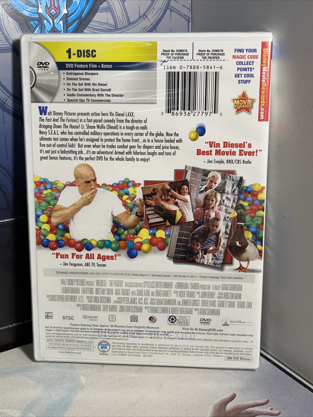 The Pacifier DVD Vin Diesel Walt Disney Navy SEAL Military Comedy ...