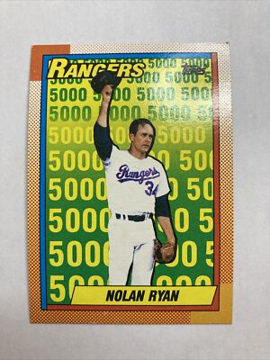 NOLAN RYAN 1990 TOPPS TEXAS RANGERS 5000 STRIKEOUTS CARD #5 | eBay