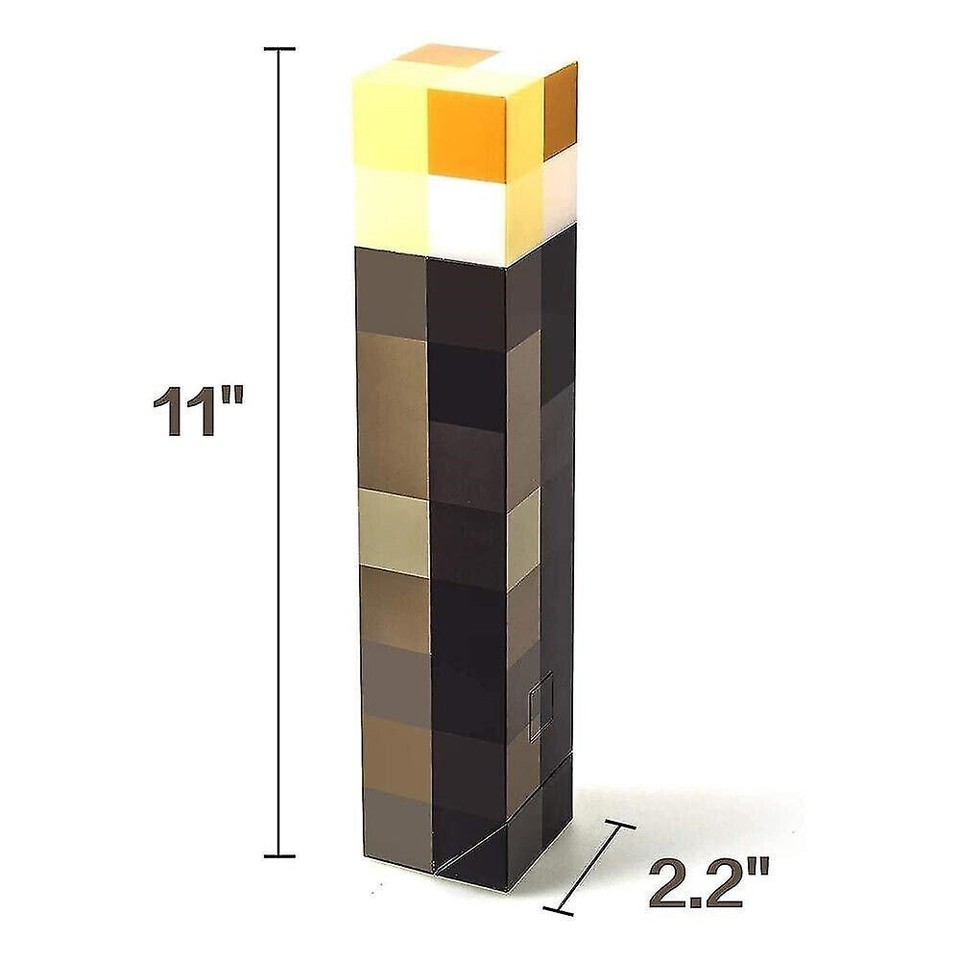 Minecraft Torch LED Night Light USB Rechargeable Home Decor Kids Gift ...