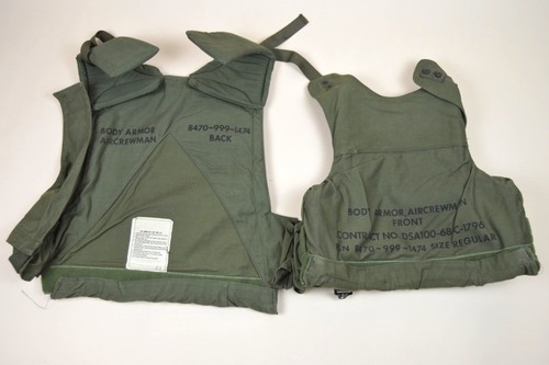 Vietnam War Mint Unissued 1968 Body Armor Aircrewman Chicken Plate Vest ...