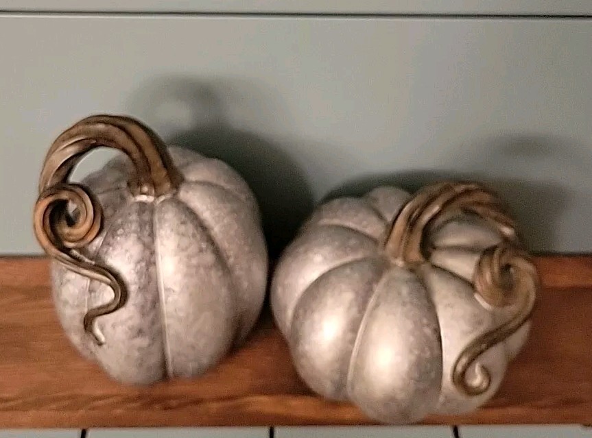 Set Of 2 Decorative Pumpkins | eBay
