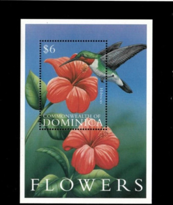 VINTAGE CLASSICS - Dominica 2000- Flowers- Souvenir Stamp Sheet- Scott ...