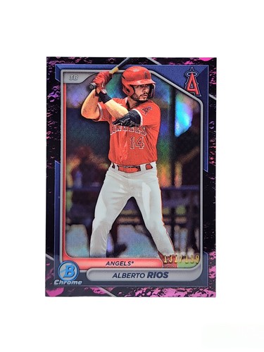 Alberto Rios 2024 Bowman Chrome 132/199 FUCHSIA LUNAR REFRACTOR Angels ...