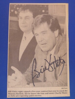 BILL FITCH HOF dec. 2022 autograph auto 4x7 vintage news photo Houston ...