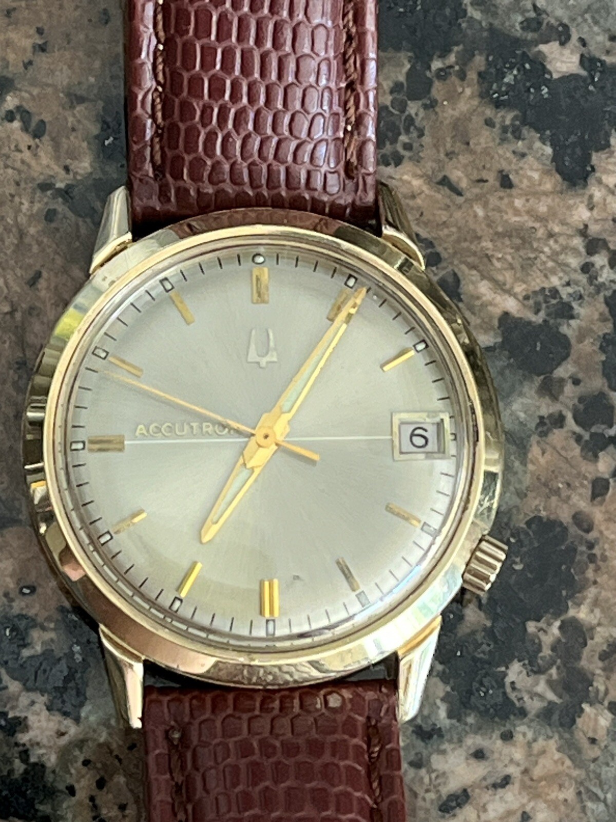 VTG Accutron Bulova 14k Solid Gold Case M6 1966 Watch Men 34mm Date ...