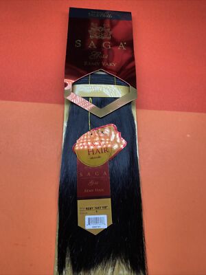 SAGA GOLD YAKY 10S"_#1_100% HUMAN REMY HAIR WEAVE STRAIGHT EXTENSION ...