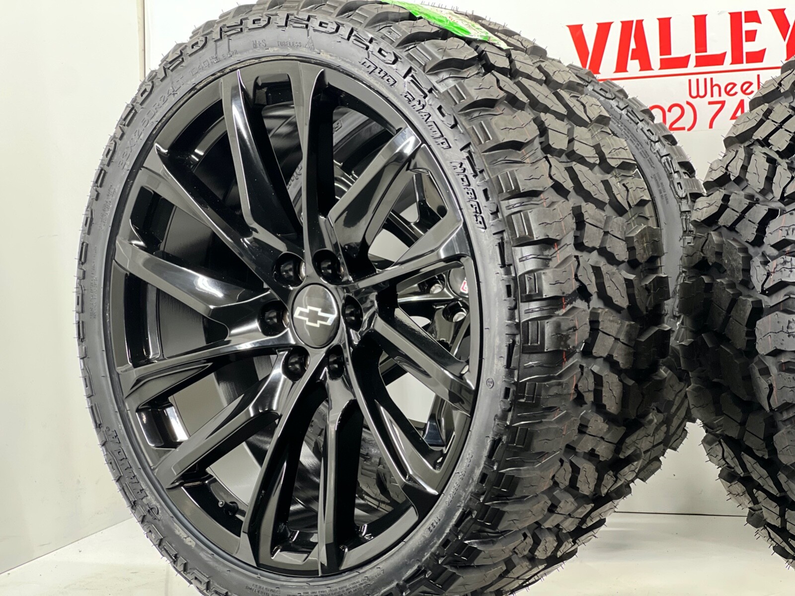 24" OEM BLACK RST TRAILBOSS CHEVY LTZ GMC CADILLAC WHEELS RIMS TIRES ...