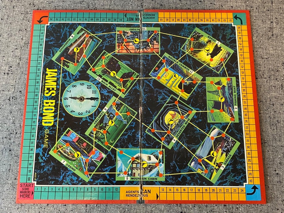 Vintage 1964 James Bond Secret Agent 007 Board Game By Milton Bradley ...