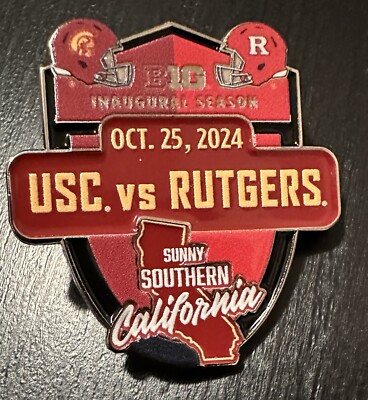 USC Trojans vs Rutgers Scarlet Knights 2024 NCAA football Game Day Pin ...