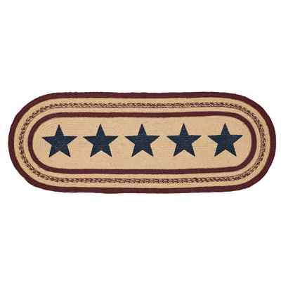 New Prmitive Colonial Country Braided Table Runner Rug Americana ...