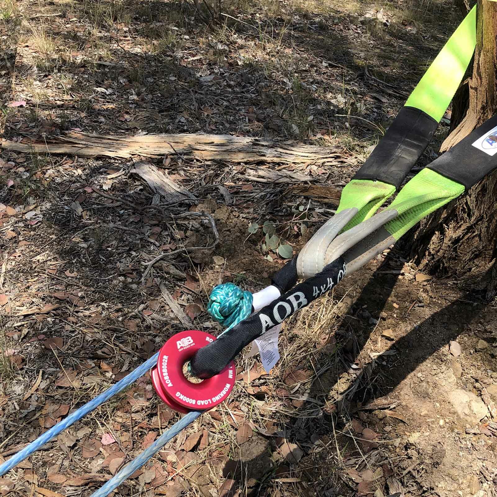 RECOVERY Snatch Block Pulley Rope Ring 8000kg 8T + 9T / 15T Soft ...