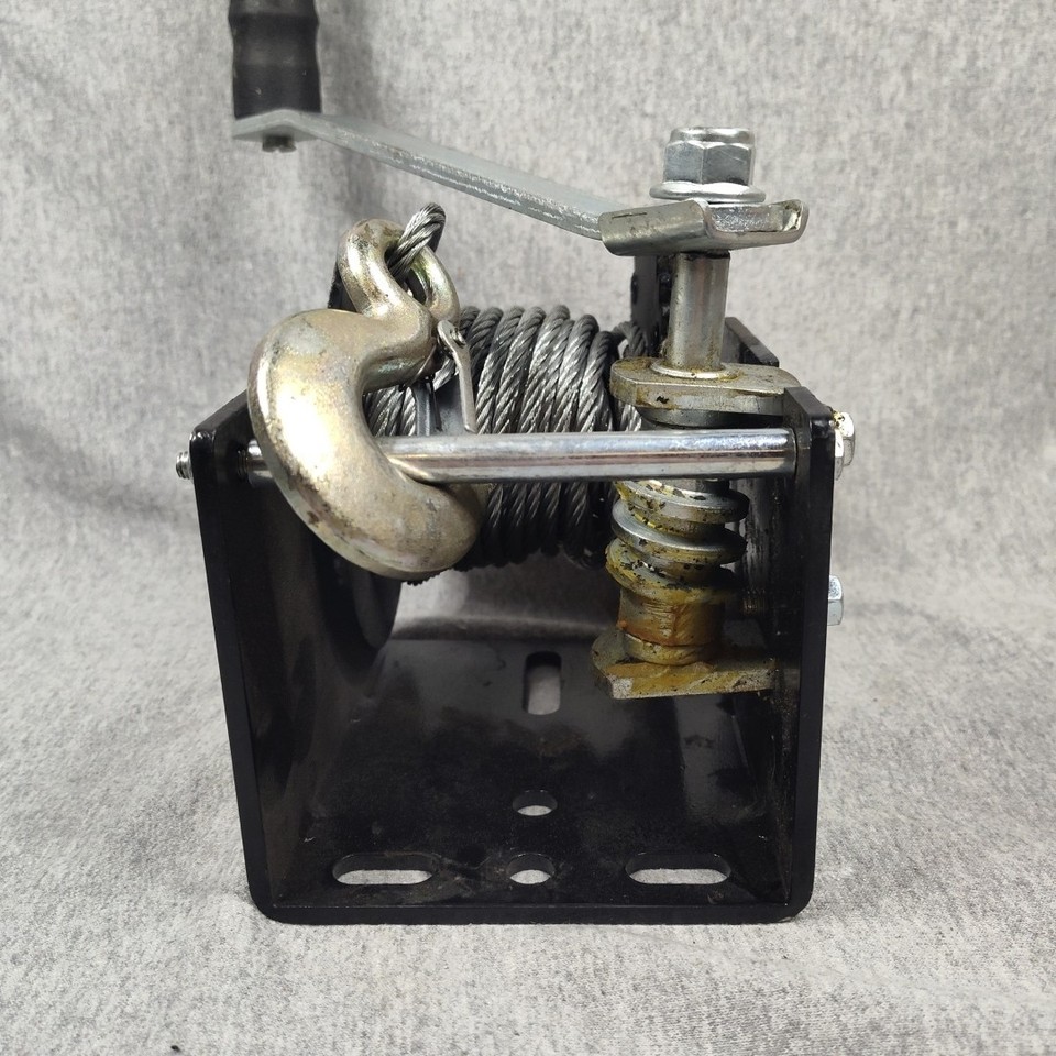 HAND WINCH 1 Ton Capacity Portable Worm Gear Crank Trucks Trailers ...