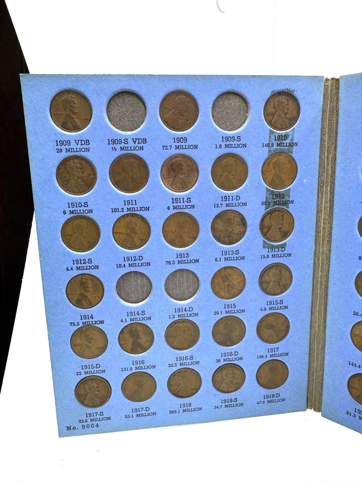 Near Complete Lincoln Wheat Penny Cent 1909-1940 Whitman Blue Folder ...