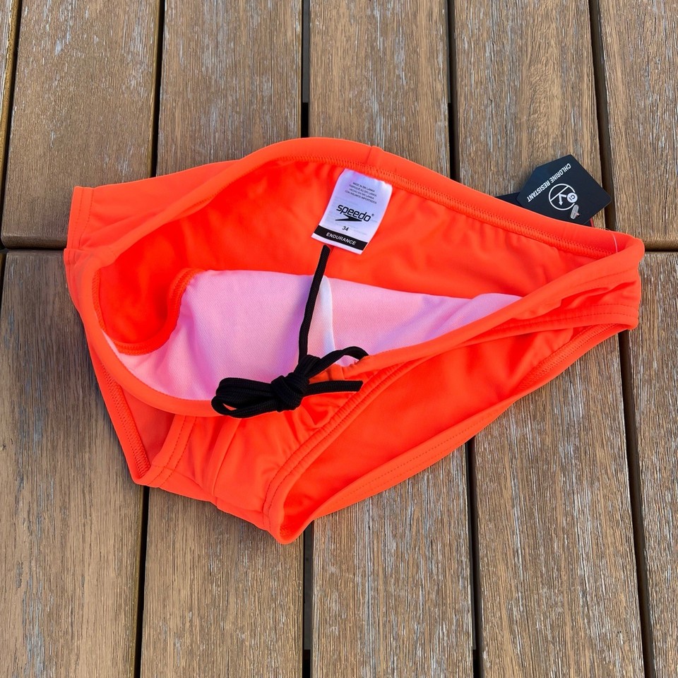Speedo Men bright Orange solar swim brief bikini Swimwear swimsuit | eBay
