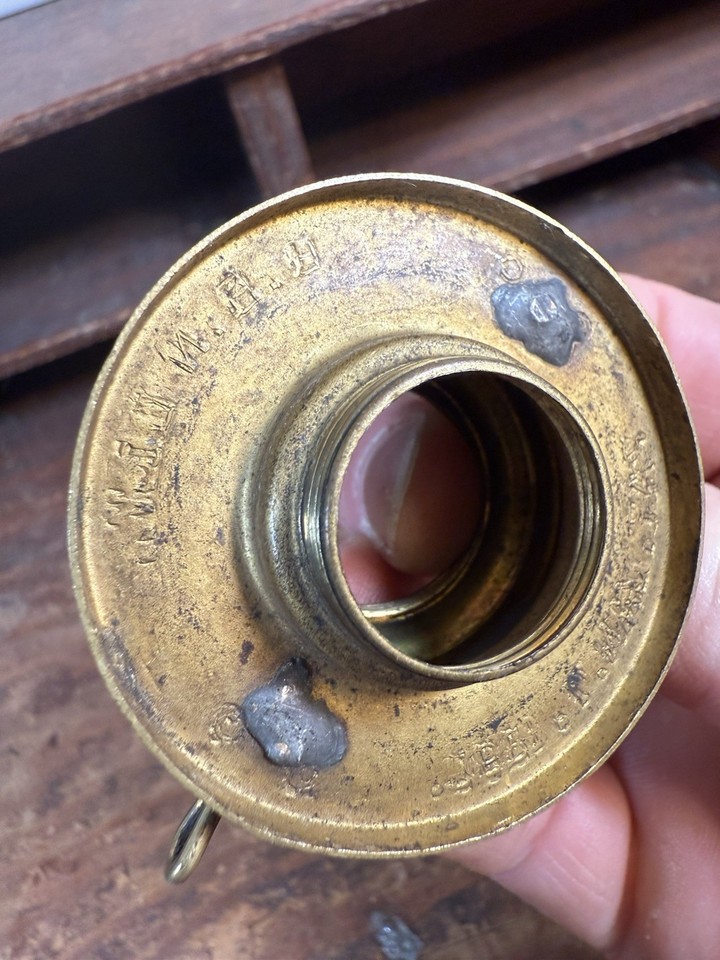 Antique GBN Dow Pat Jan7 1890 Oil Lamp Part, Burner Swivel Adapter ...