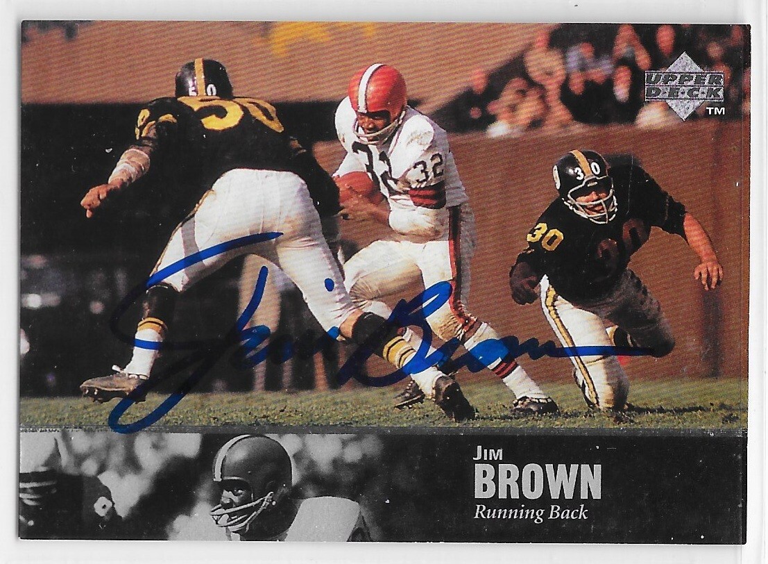 Jim Brown (D) Signed 1997 Upper Deck Legends #2 Card Cleveland Browns ...