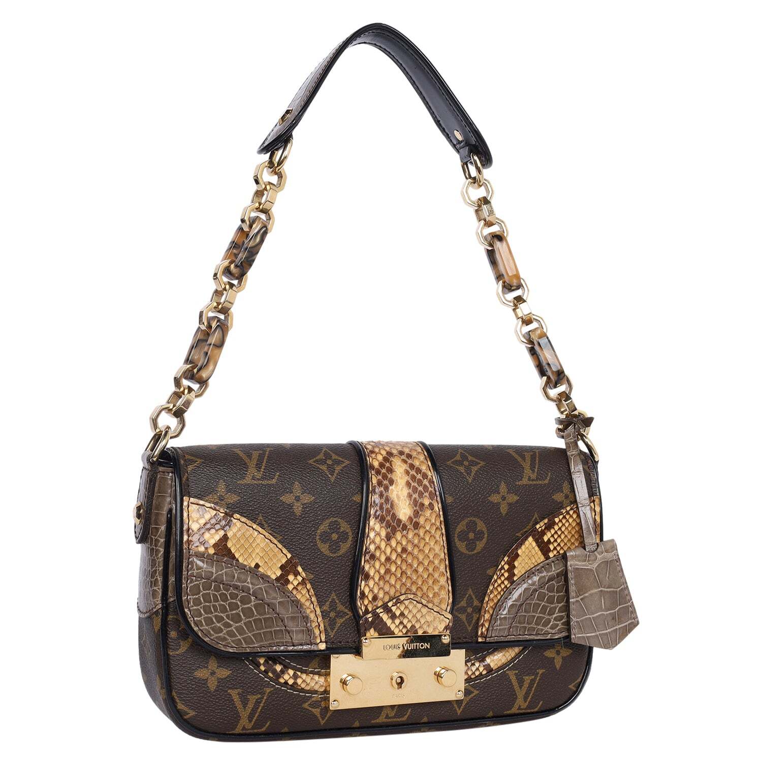 Louis Vuitton Monogramissime Alligator & Python Shoul… - Gem