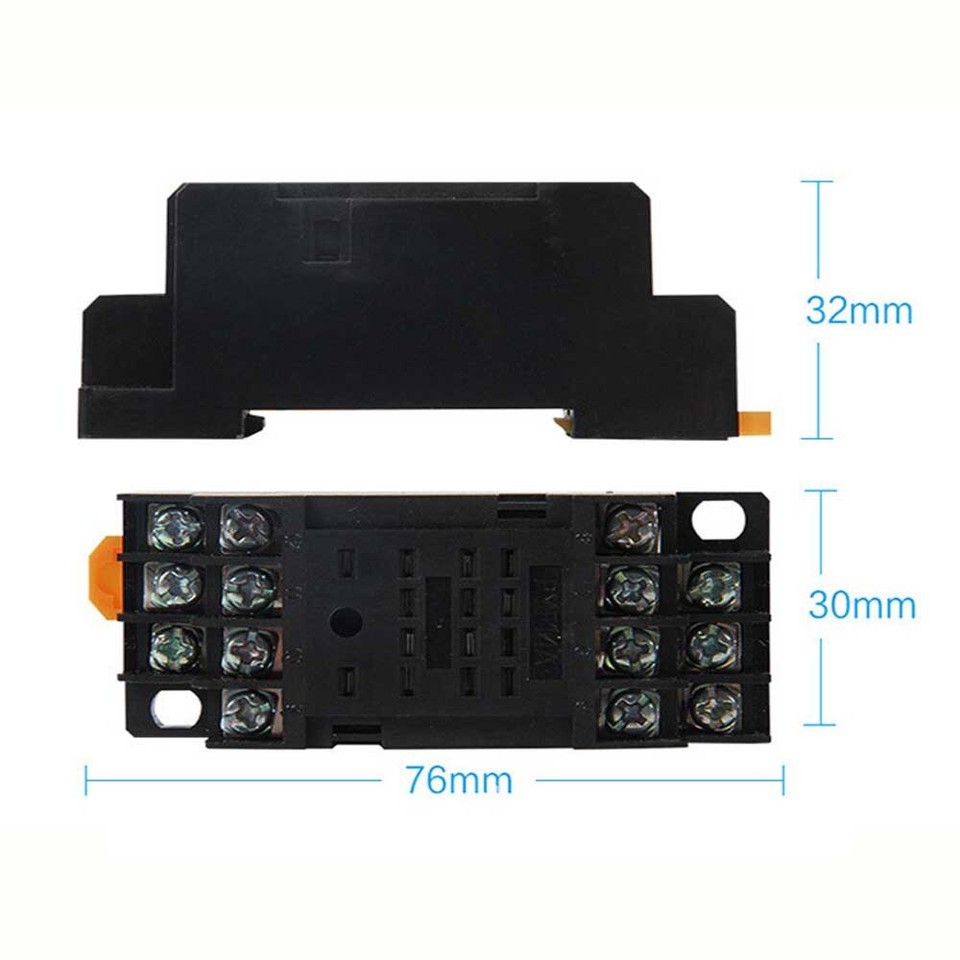10Pcs MY4NJ 12/24/110/220V Coil Power Relay DIN Rail Mounted 14Pin w ...