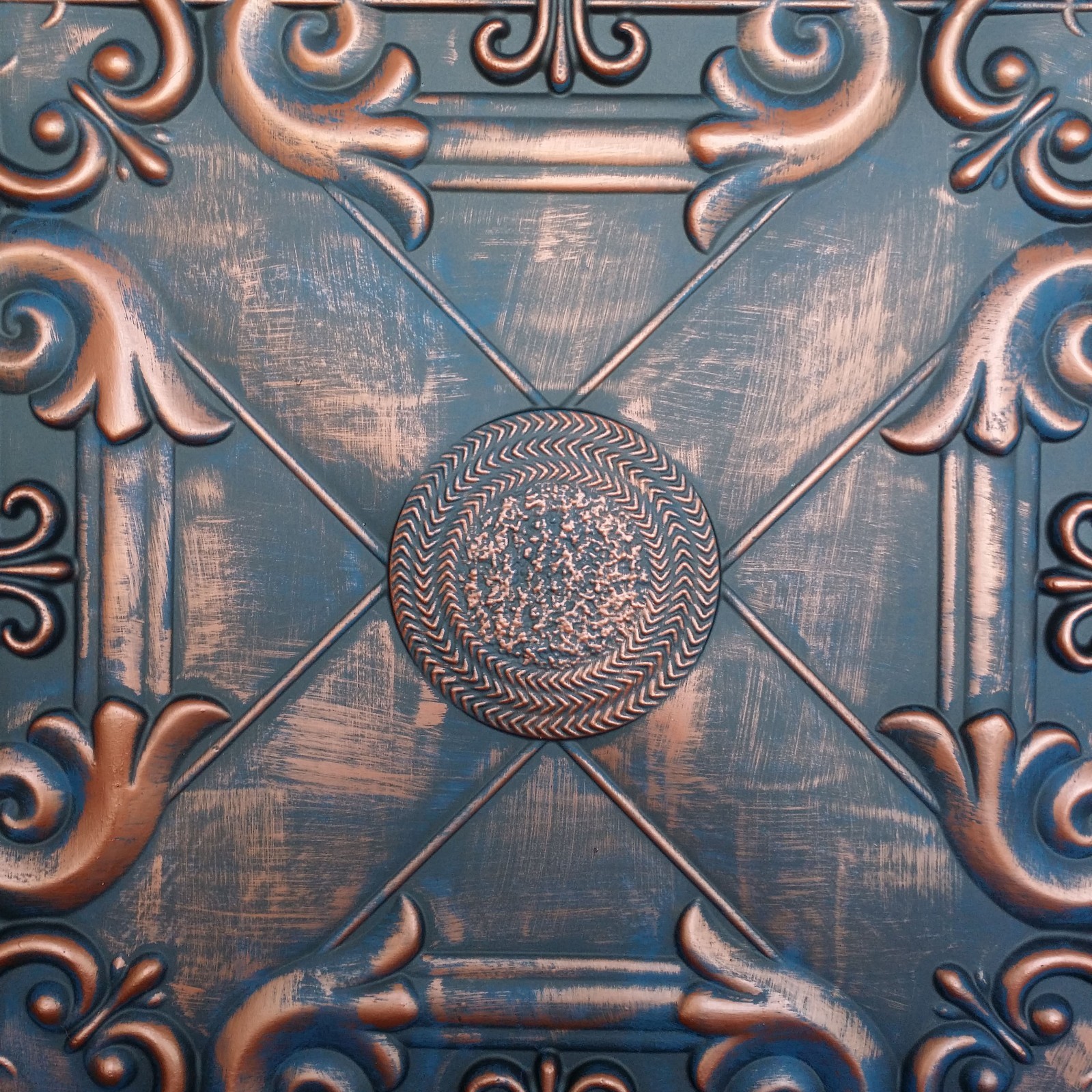 Ceiling tiles 2x2 Faux tin rustic copper decor cafe wall panel PL22 ...