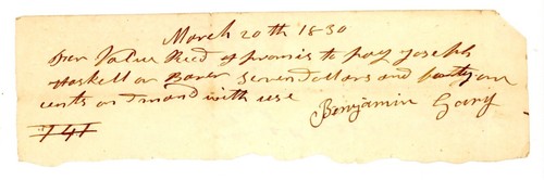 1830 Antique Handwritten Promissory Signed Benjamin Gary Joseph Haskell ...