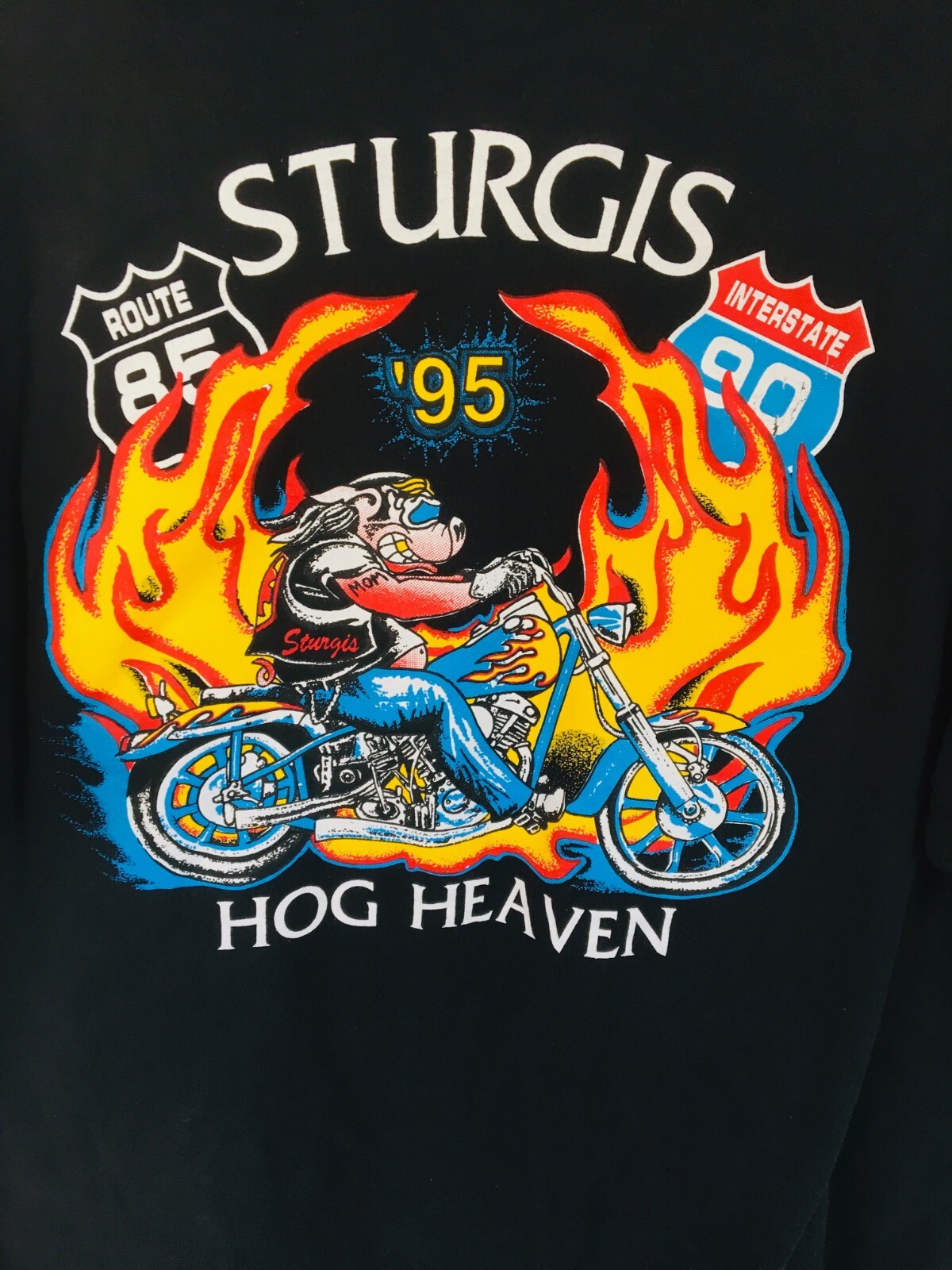 Harley Davidson Sturgis Hog Heaven 1995 T shirt Singl… - Gem