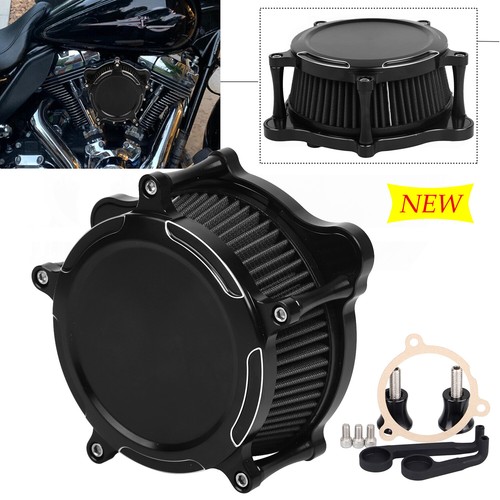 All Black Air Cleaner Intake Filter For Harley M8 Softail Slim FLSL 107 ...