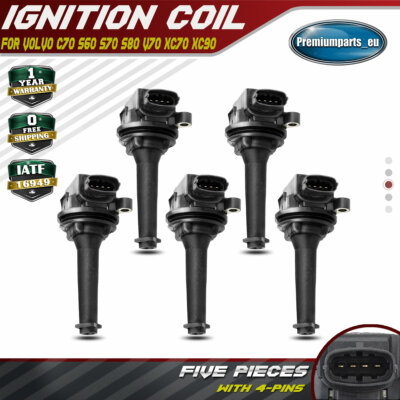 5x Ignition Coils for Volvo C70 S60 S70 S80 V70 XC70 XC90 1998-2007 2 ...