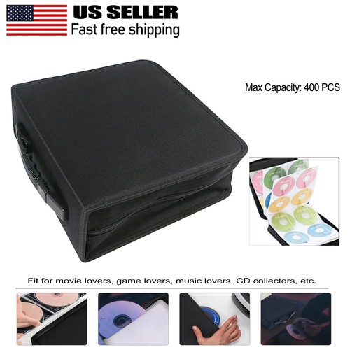 400 Disc CD DVD Storage Bag Portable Wallet Holder Case Box Organizer ...